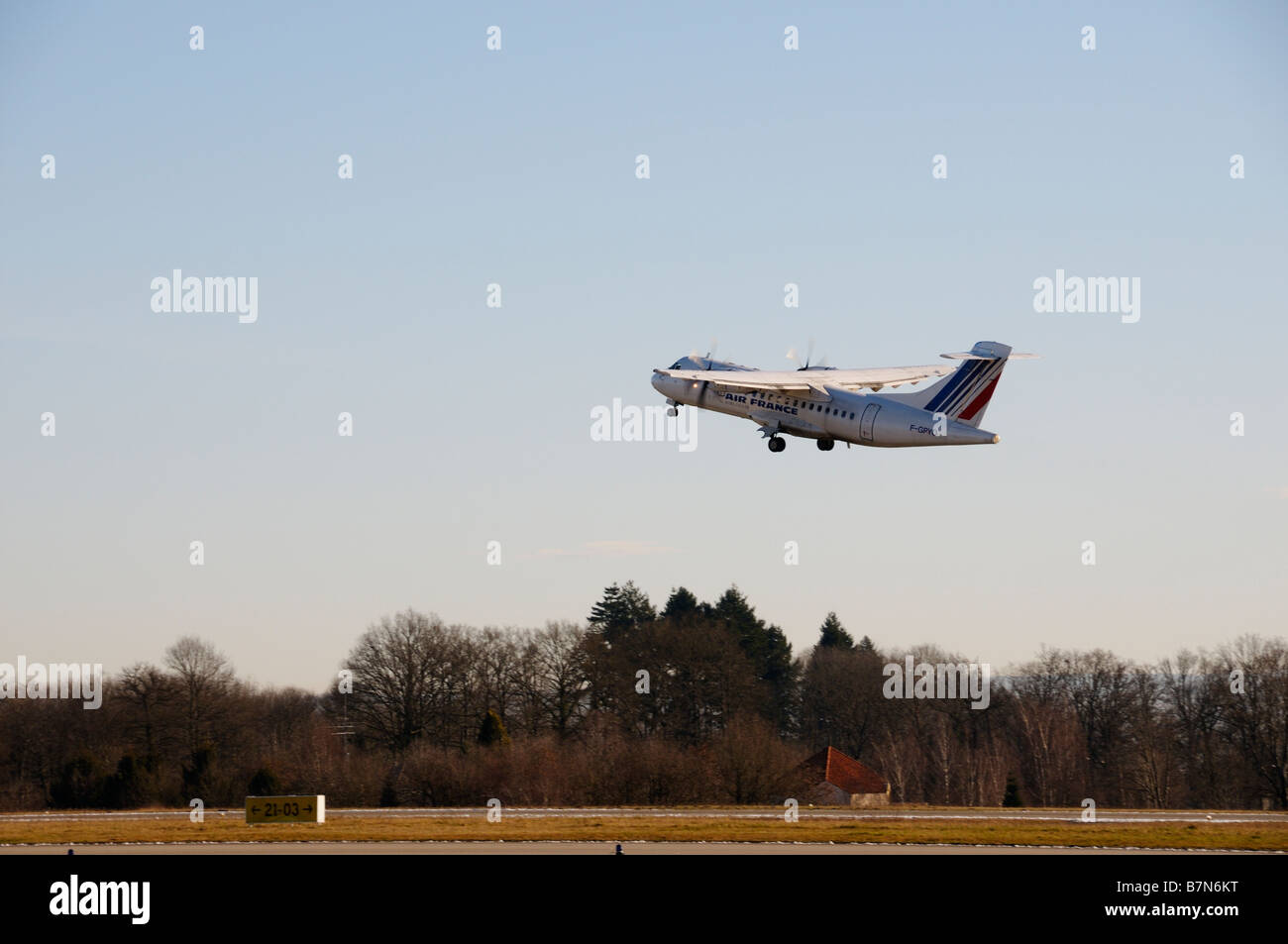 Stock photo of an Air france plane taking off from Limoges ...