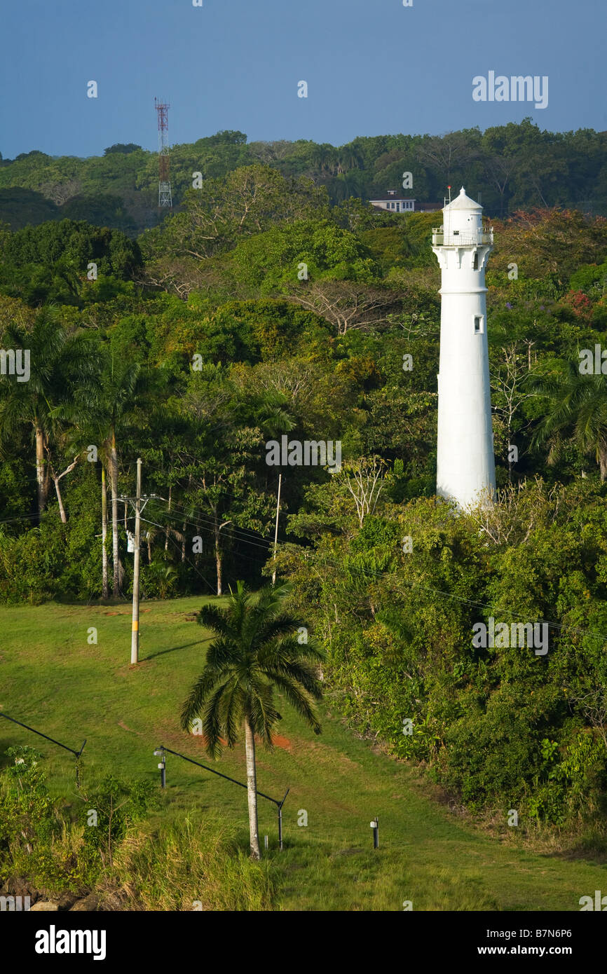 Lighthouse near Gatun Locks Panama Canal Panama Central America Stock ...