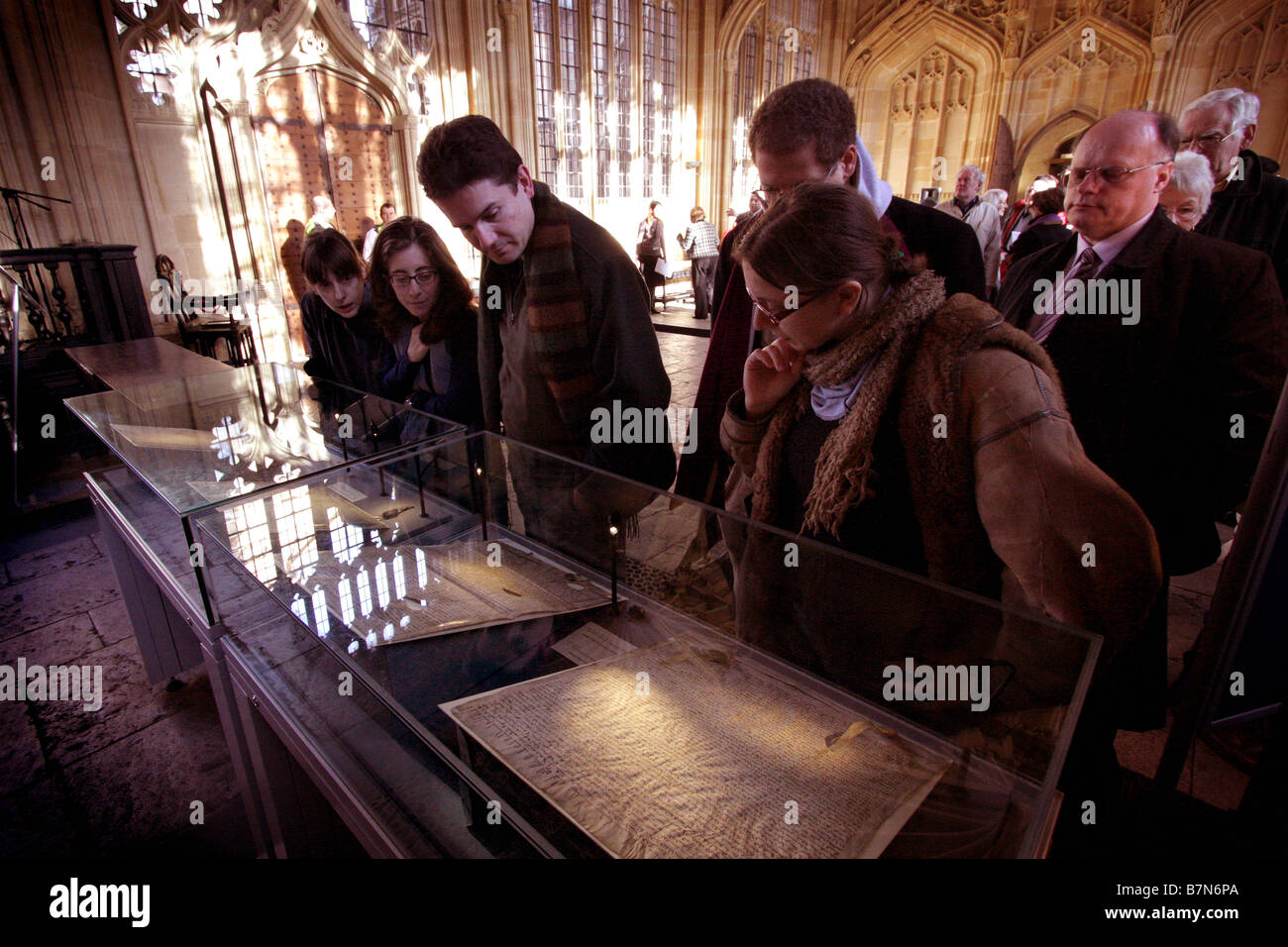 The Magna Carta on display at Bodelian Library in Oxford Stock Photo ...