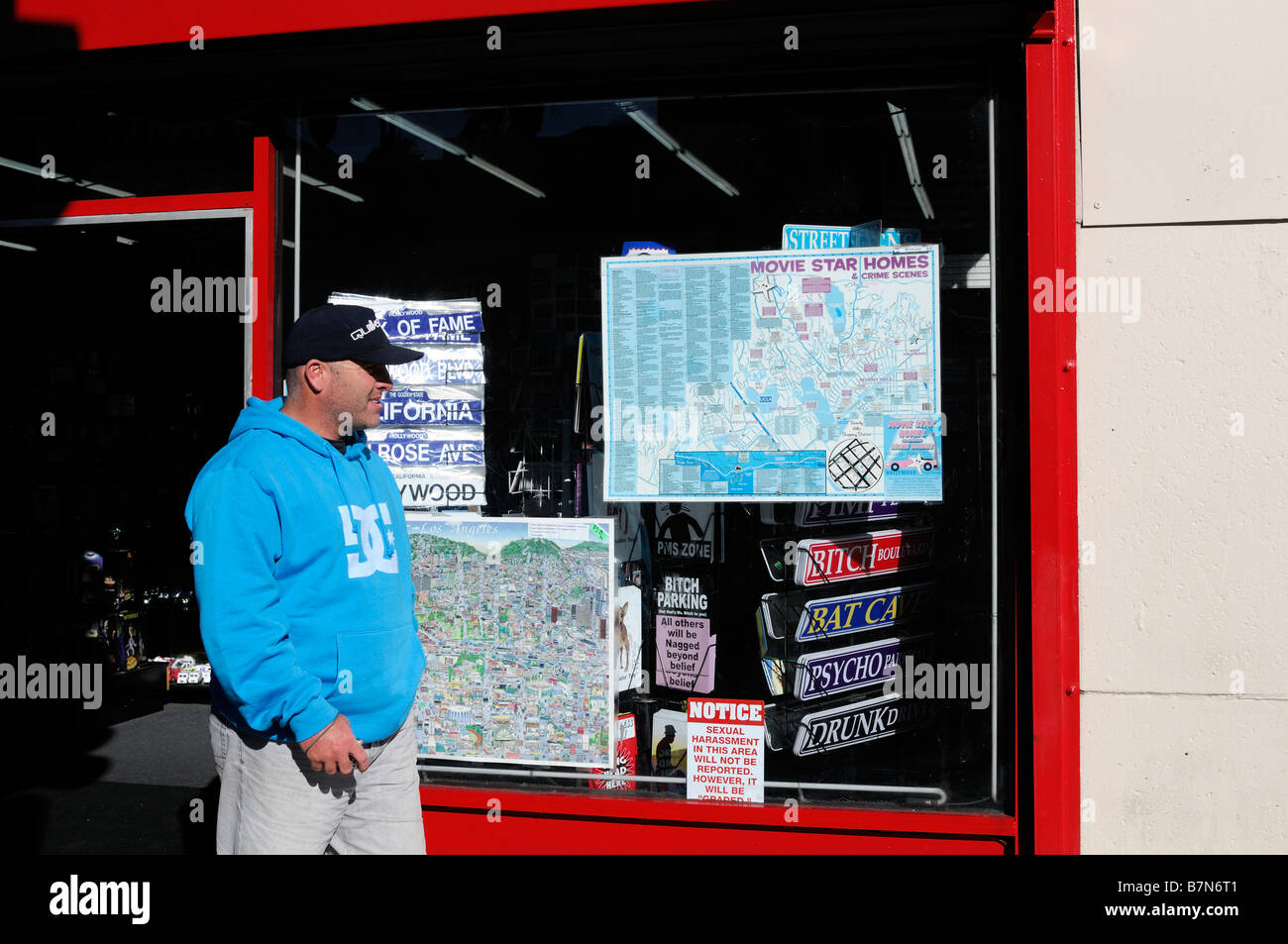 tourist male shop window display map tour hollywood movie star homes ...