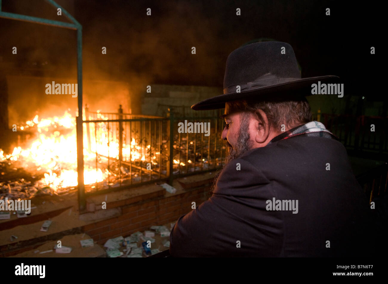 An ultra Orthodox Jewish man at the grave of the Moroccan Sephardic ...