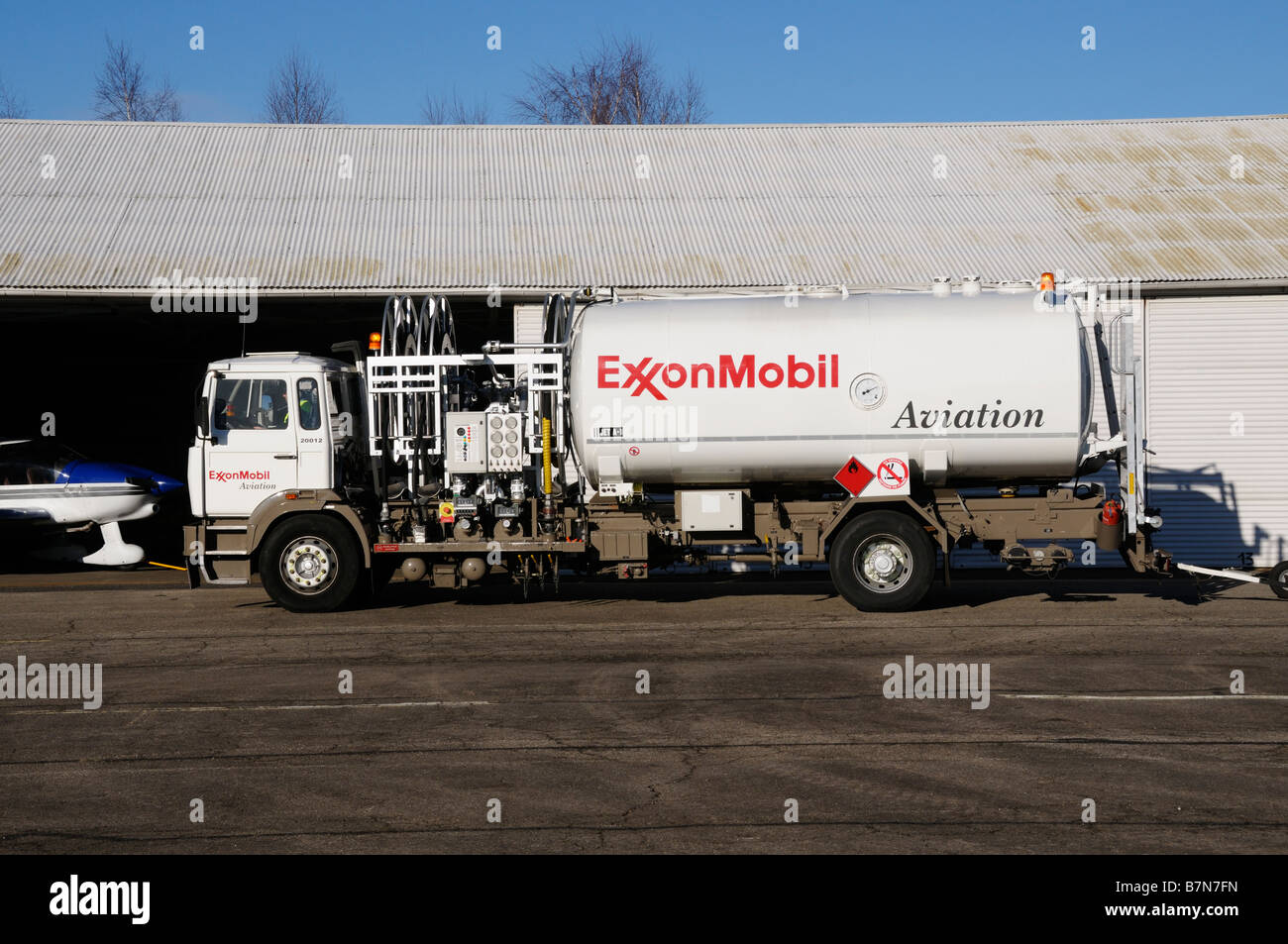 Stock photo of an Exxon Mobil aviation fuel tanker at Limoges ...