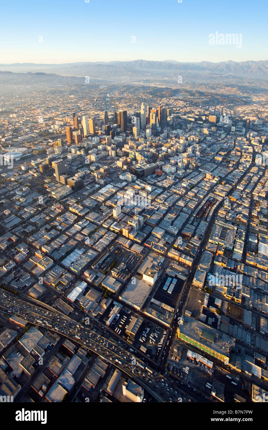 Downtown Los Angeles aerial view Stock Photo - Alamy