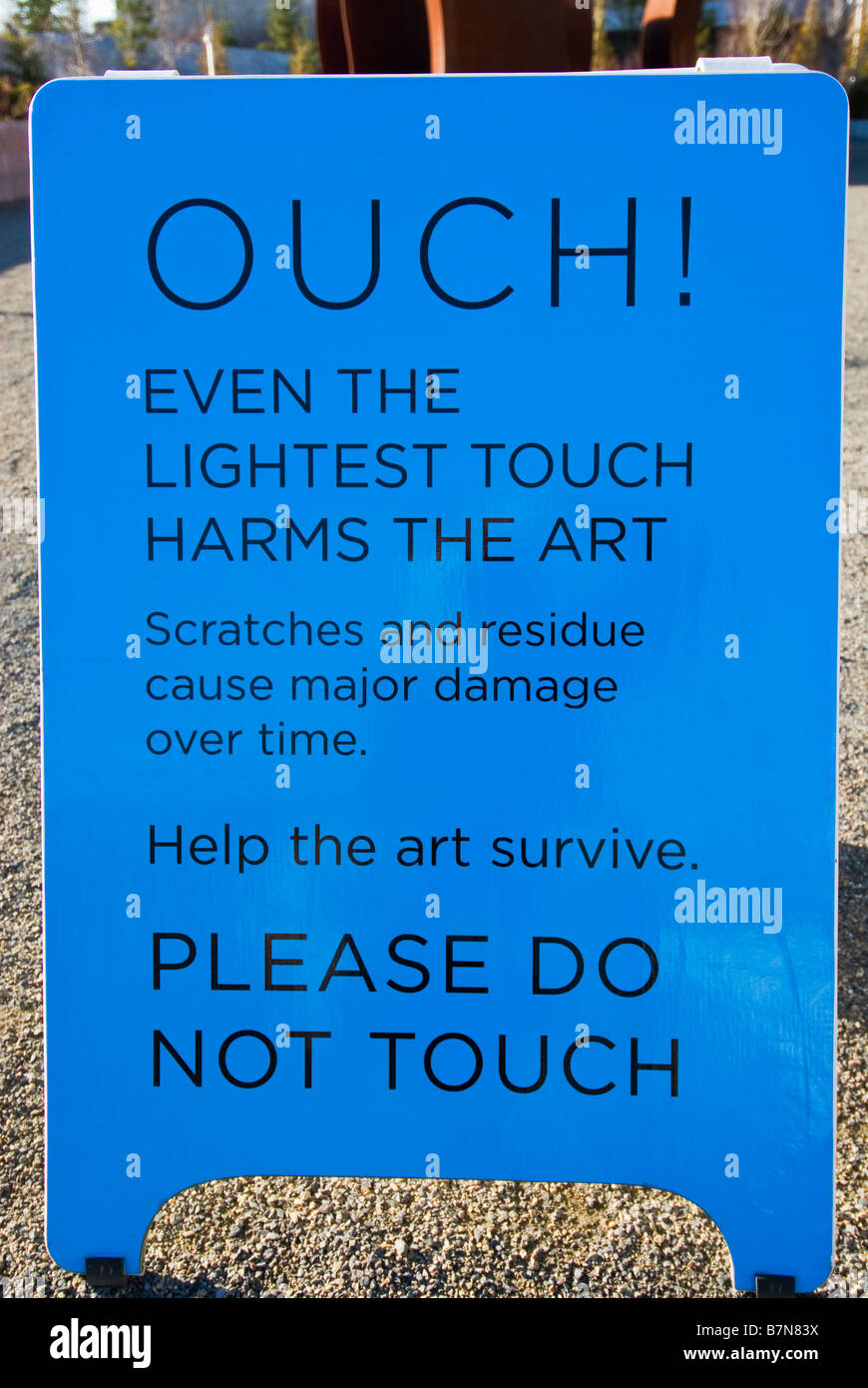 Warning Sign At Olympic Sculpture Park Seattle Washington State USA ...