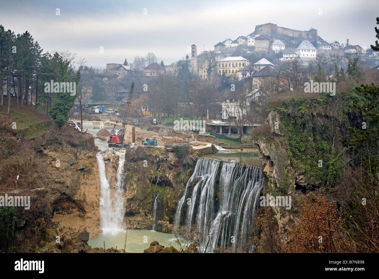 Bosnia and Herzegovina medieval castle and old town of Jajce Works on ...