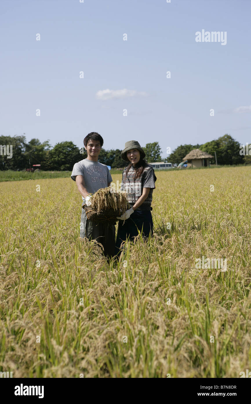 Couple in a rice field hi-res stock photography and images - Alamy