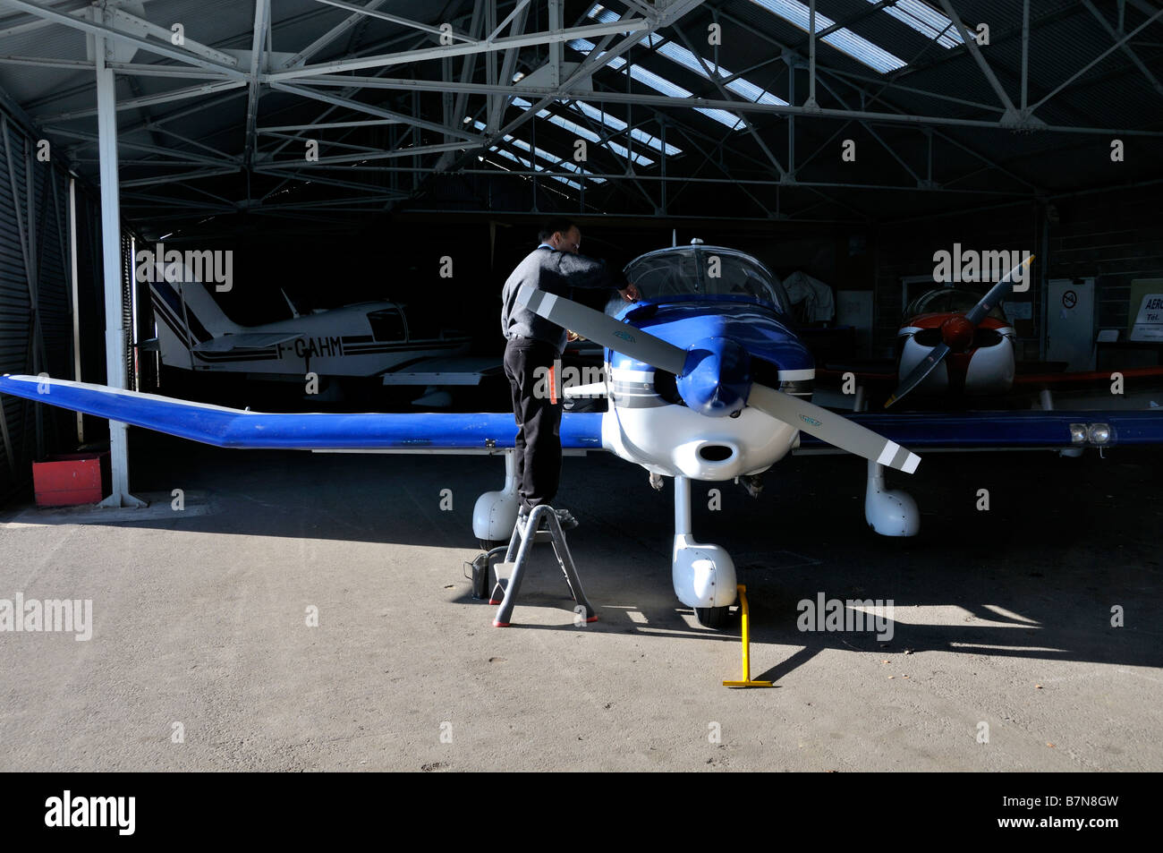 Stock photo of a Robin Dauphin 4 light aircraft Stock Photo - Alamy