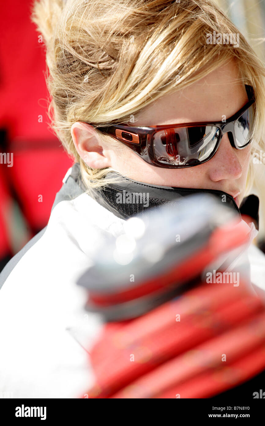 Female sailor having fun on a Yacht Stock Photo - Alamy