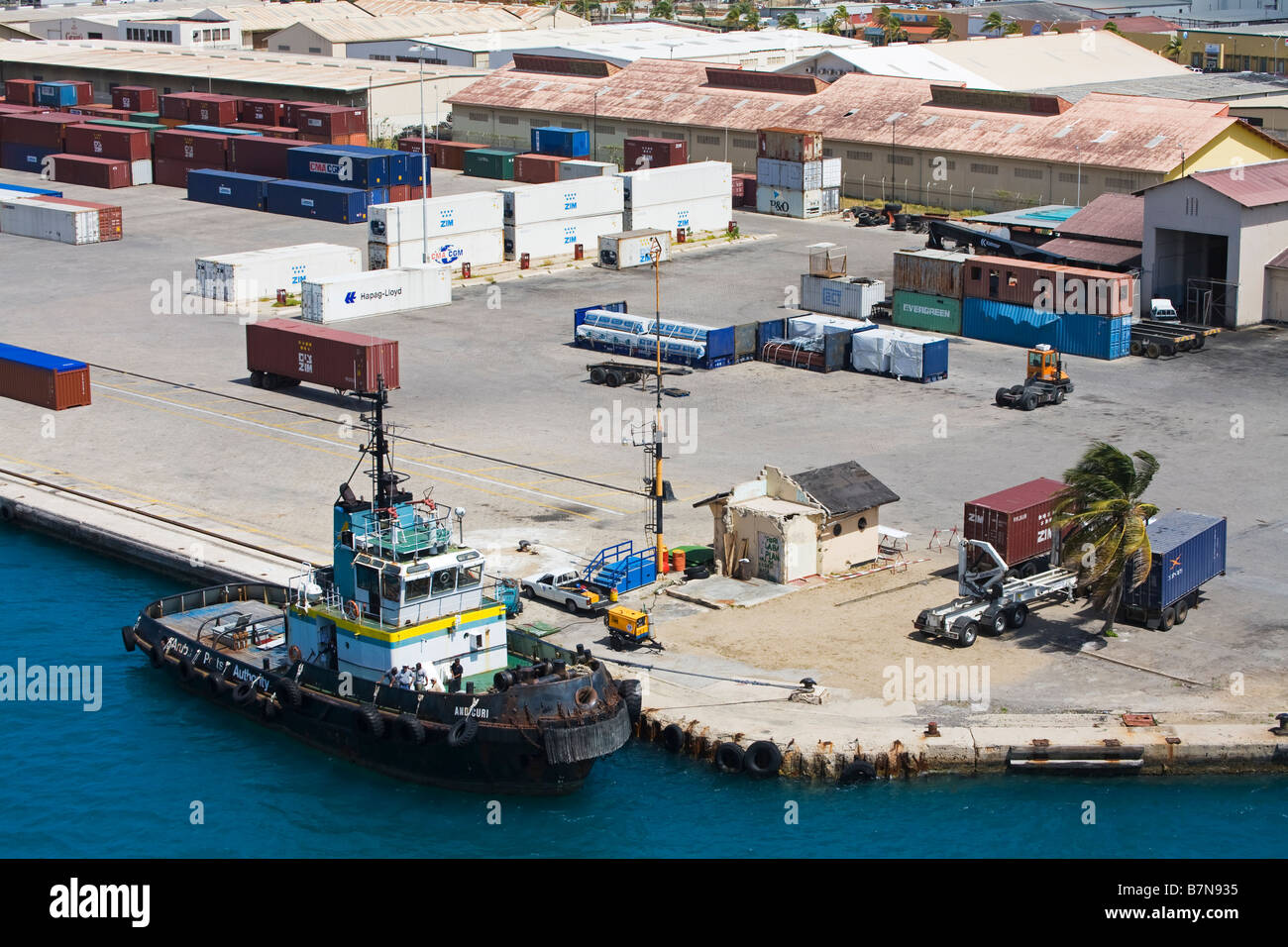 Container Port Oranjestad City Aruba Caribbean Stock Photo - Alamy