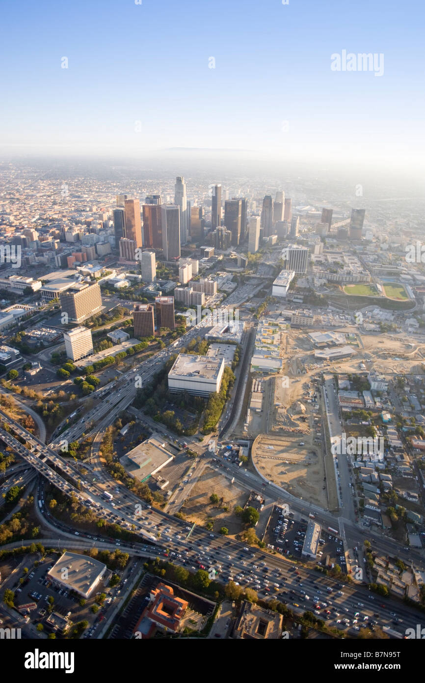 Downtown Los Angeles aerial view Stock Photo - Alamy