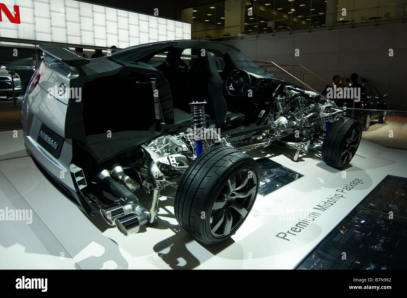 Framework of Nissan SUV car. Moscow International Automobile Salon ...