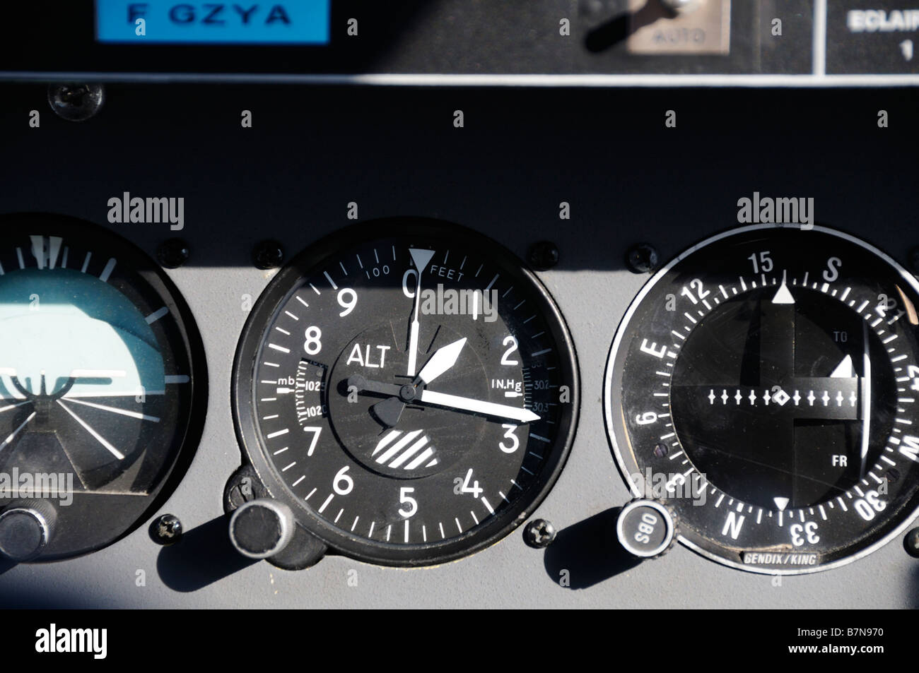 Stock photo of the instrumentation panel inside a light aircraft Stock ...