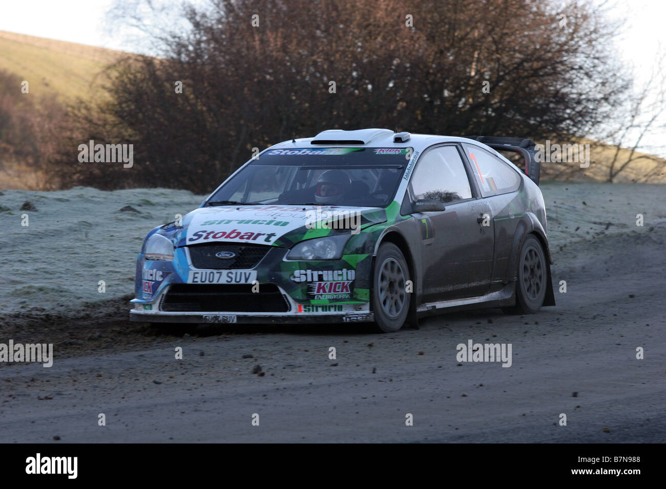 Rally cars performing at the Rally Wales GB, 2008 - Francois Duval ...