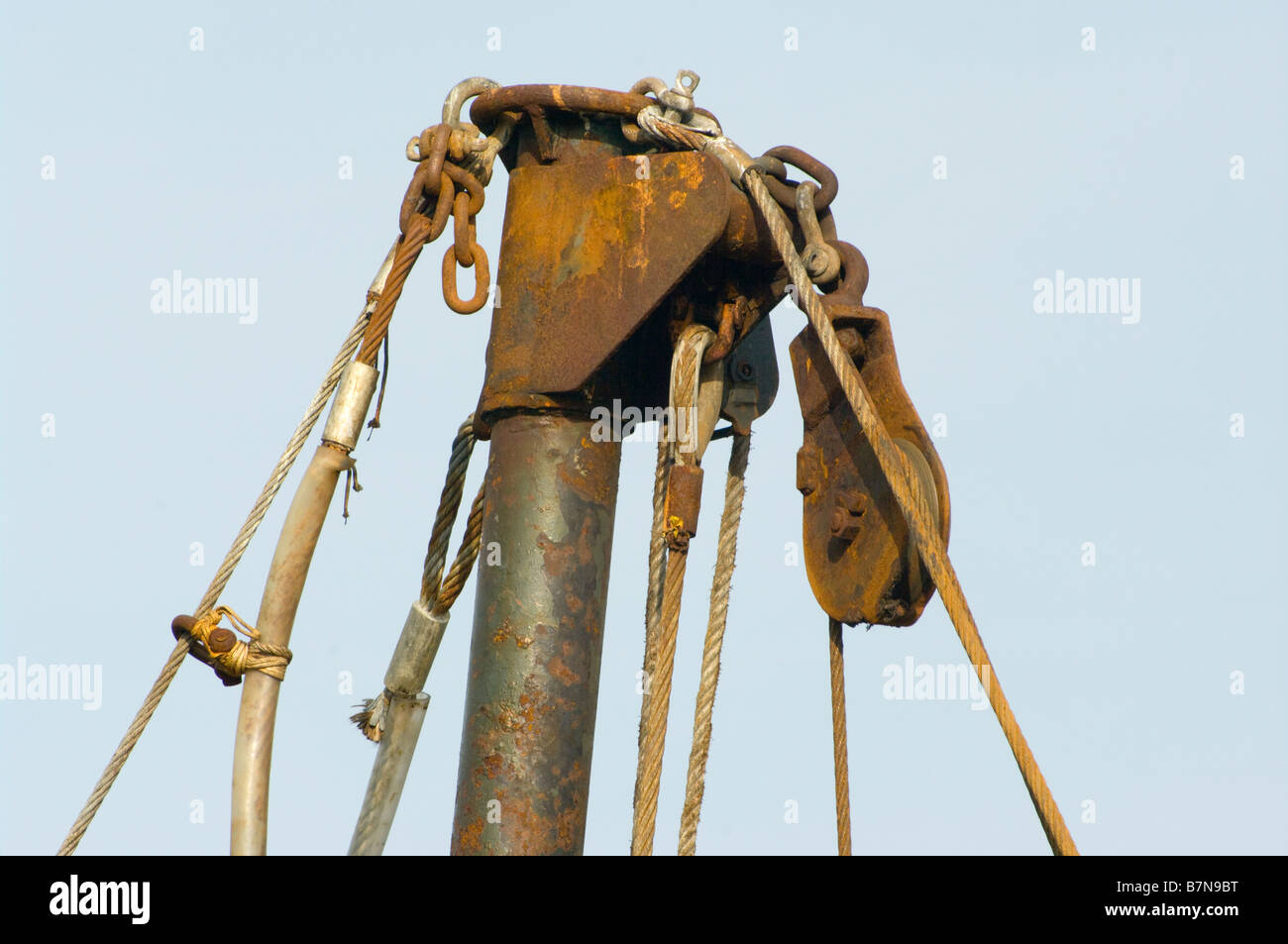 Top of a Commercial Fishing Boat Boats Derrick Derricks pulley cables ...