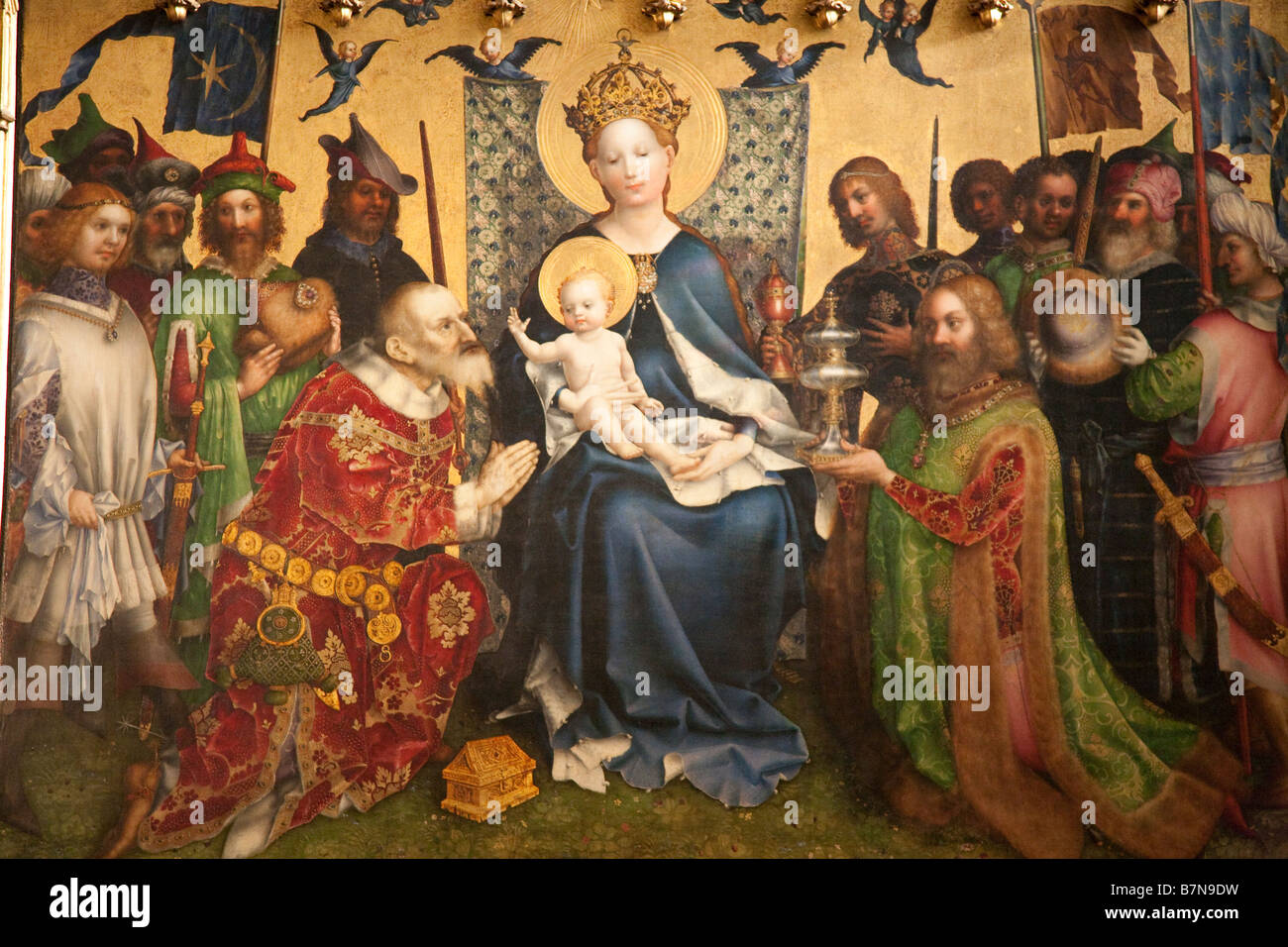 Altar Painting (Altar der Stadtpatrone) (Detail) by local artist Stefan Lochner 1445 to 1450 ...