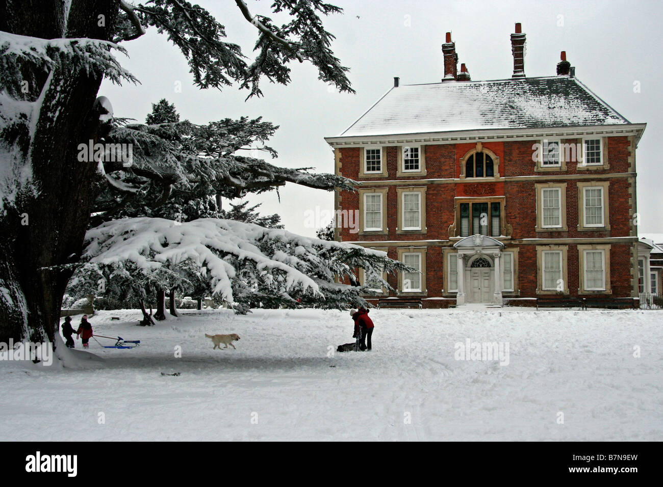 Forty Hall Enfield Middlesex February 2009 Snowstorm Stock Photo - Alamy