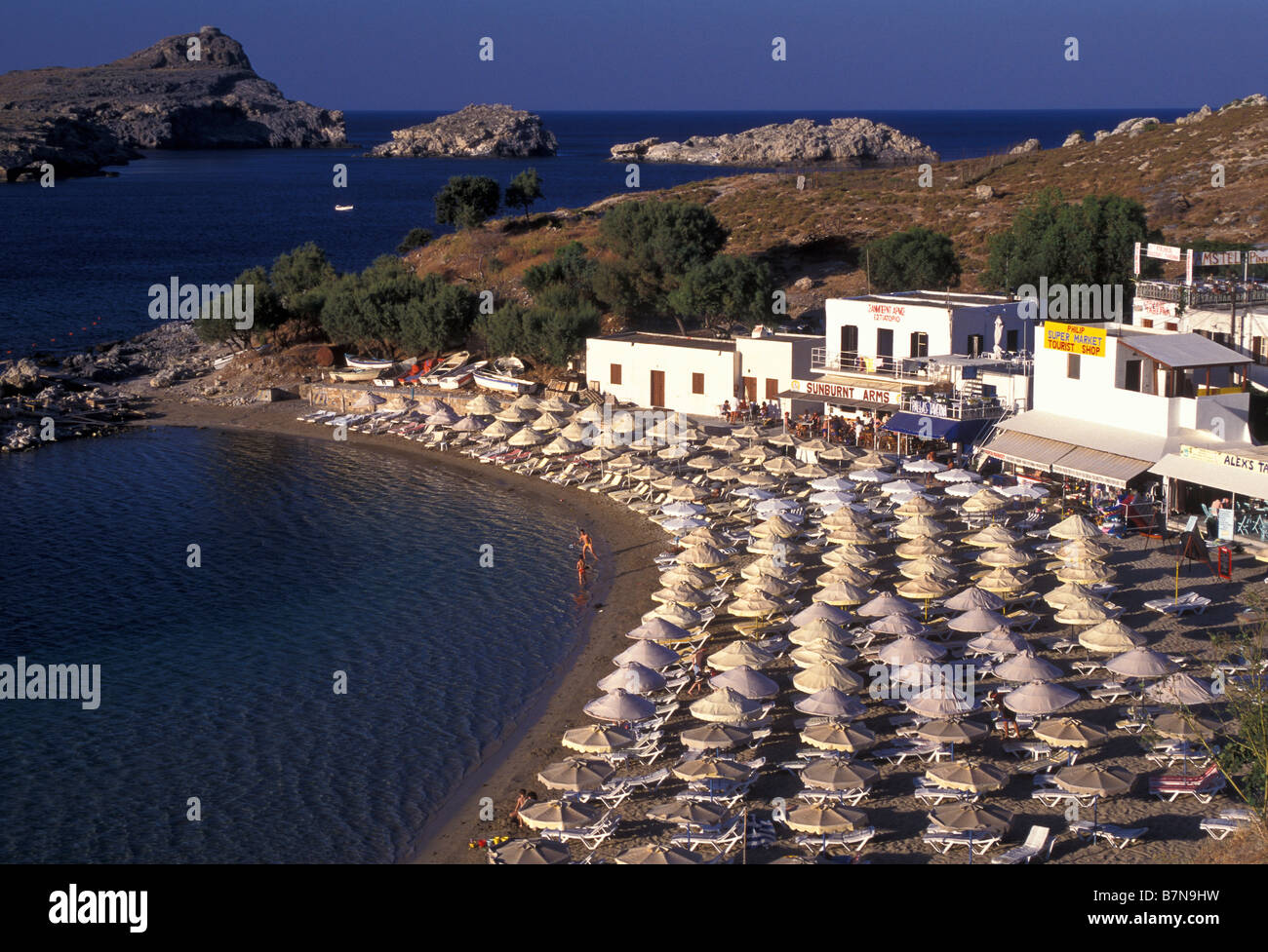 Beach at Lindos, Rhodes Island, Greece Stock Photo - Alamy
