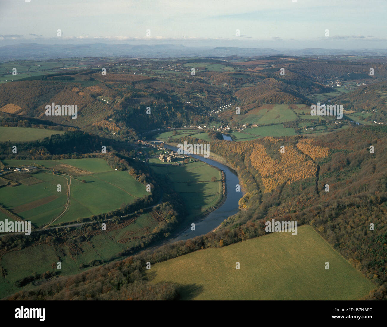 Tintern Abbey and River Wye Stock Photo - Alamy