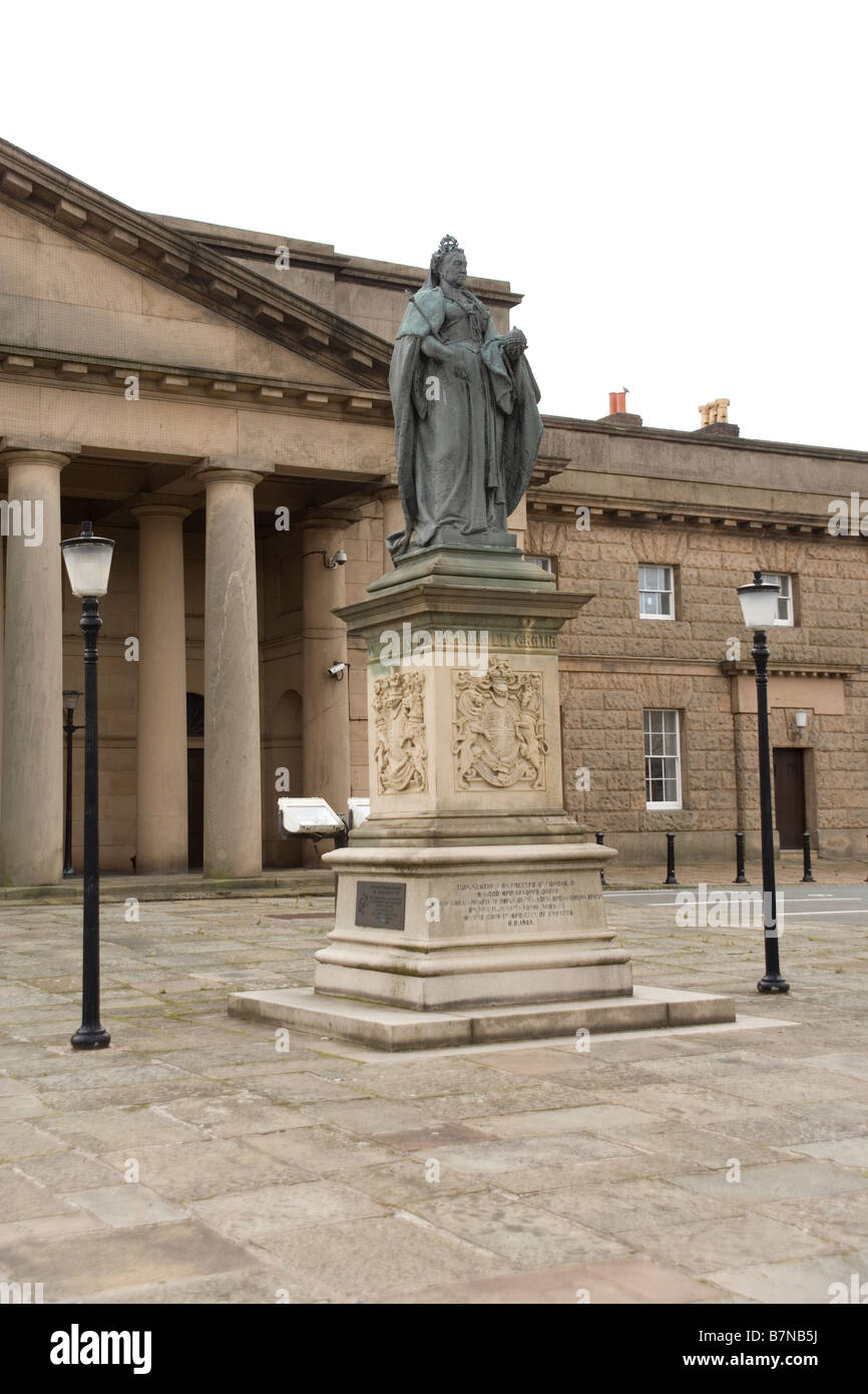 Chester Crown Court Building and the statue of Queen Victoria in ...
