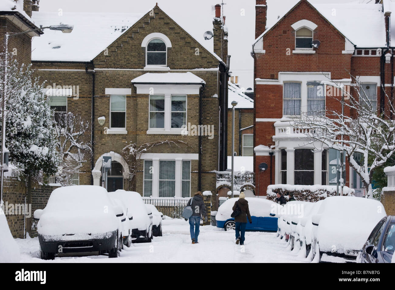 Heavy Snow Falls in London United Kingdom Stock Photo - Alamy
