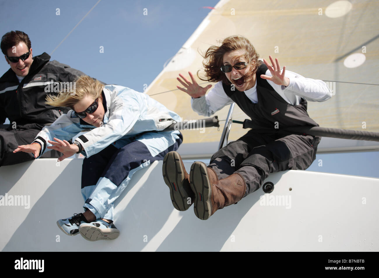 2 female sailors having fun on a Yacht Stock Photo - Alamy