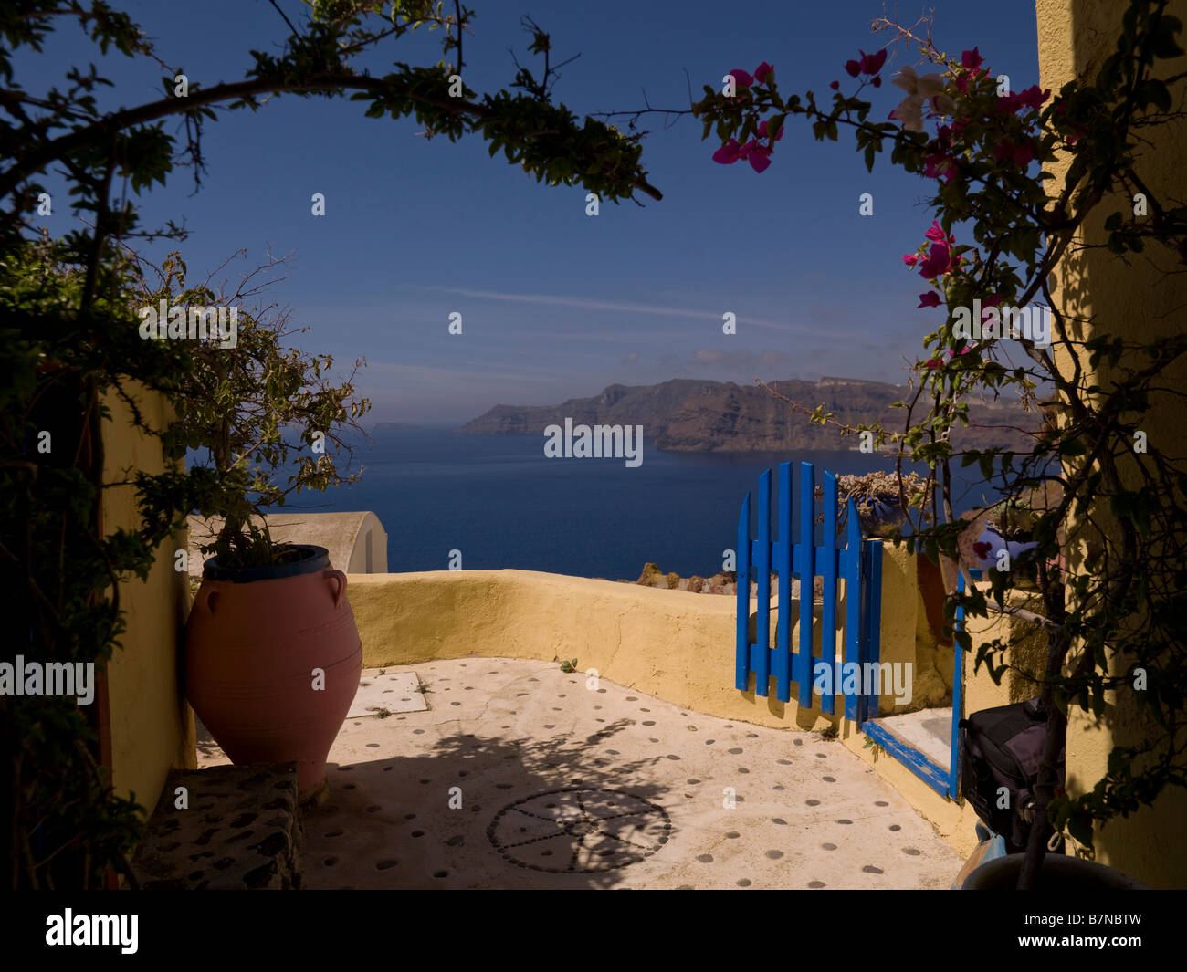 Veranda, Santorini, Greece Stock Photo - Alamy