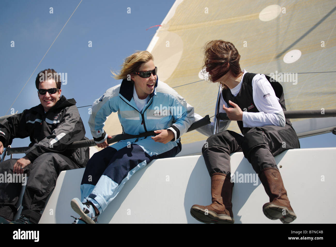 2 female sailors having fun on a Yacht Stock Photo - Alamy