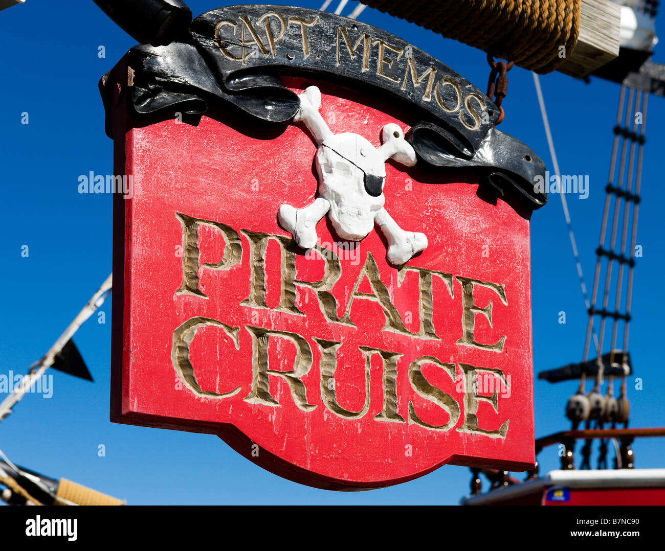 Sign for Captain Nemo's Pirate Cruise at the Marina in Clearwater Beach ...