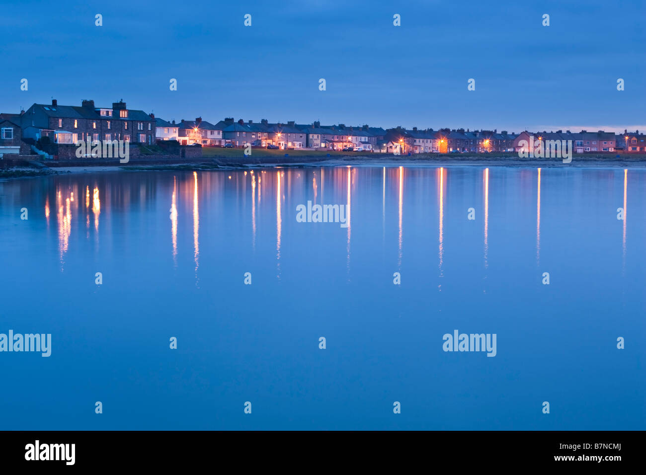 The harbour area of Amble looking south down the Northumbrian Coast on ...