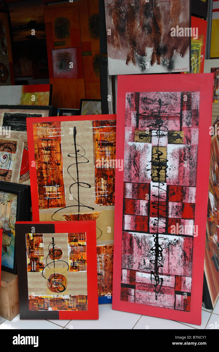 Paintings by local artists for sale in Ubud, Bali, Indonesia Stock ...