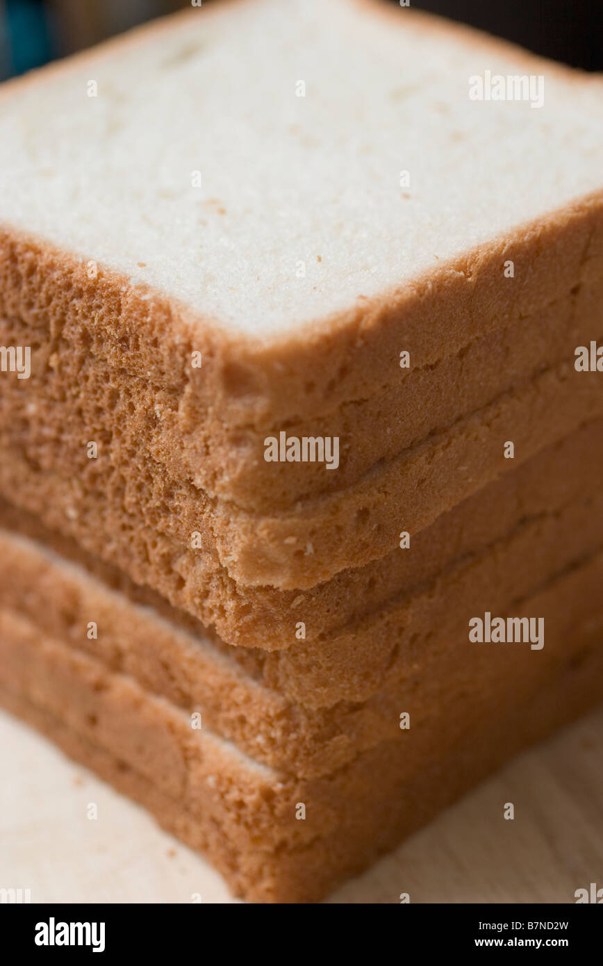 a stack of slices of white sandwich bread Stock Photo - Alamy