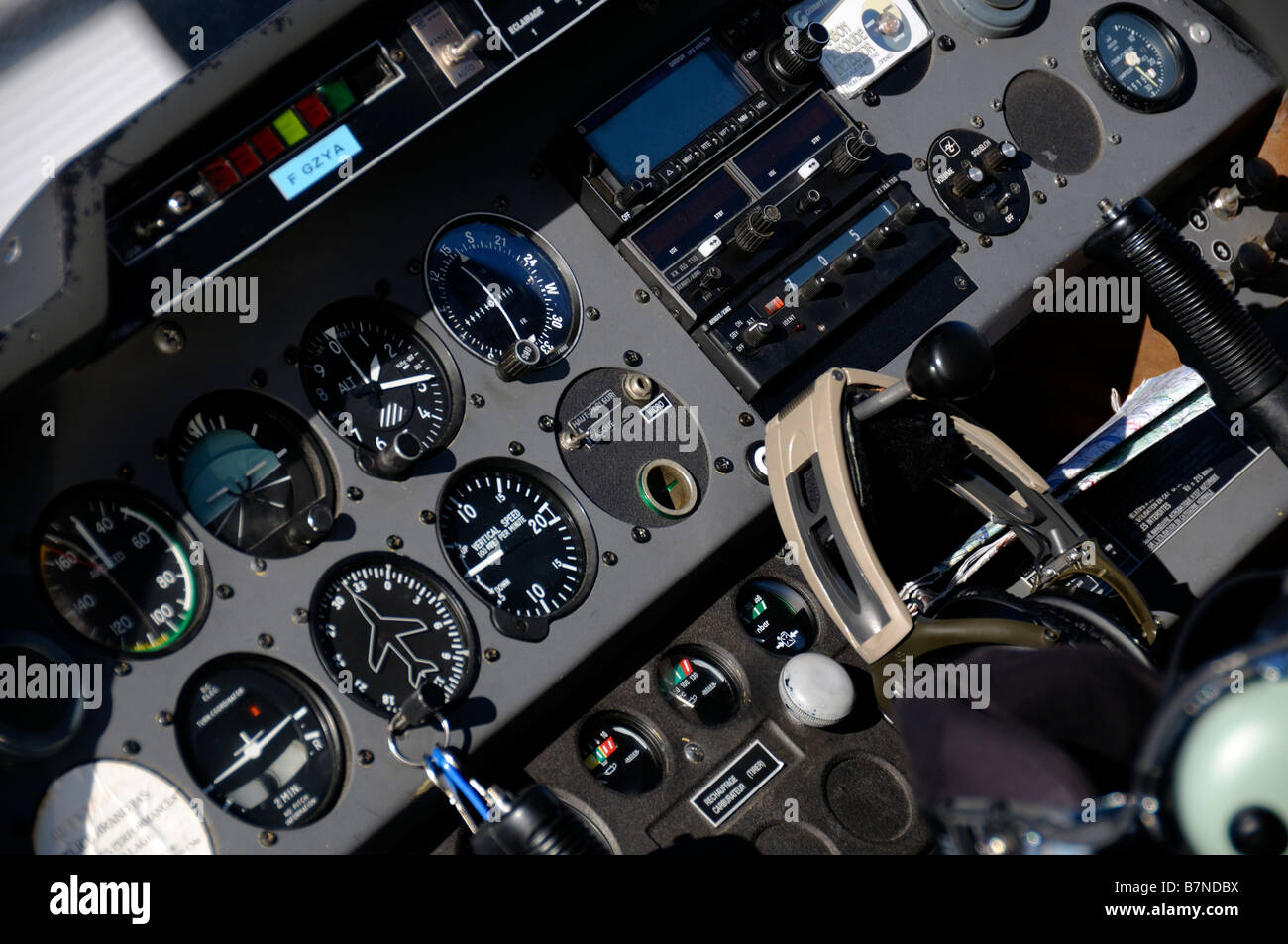 Stock photo of the inside of a Robin Dauphin 4 cockpit Stock Photo - Alamy