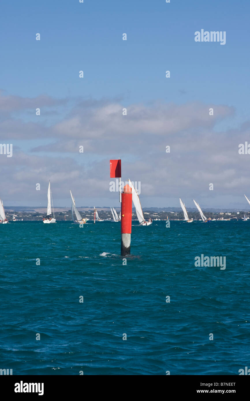 Port side channel marker. Off Sorrento, Mornington Peninsula, Victoria ...