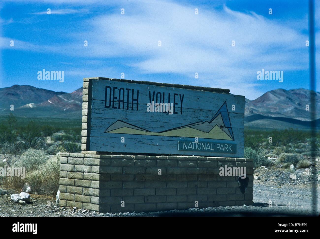 Death Valley National Park sign Stock Photo - Alamy