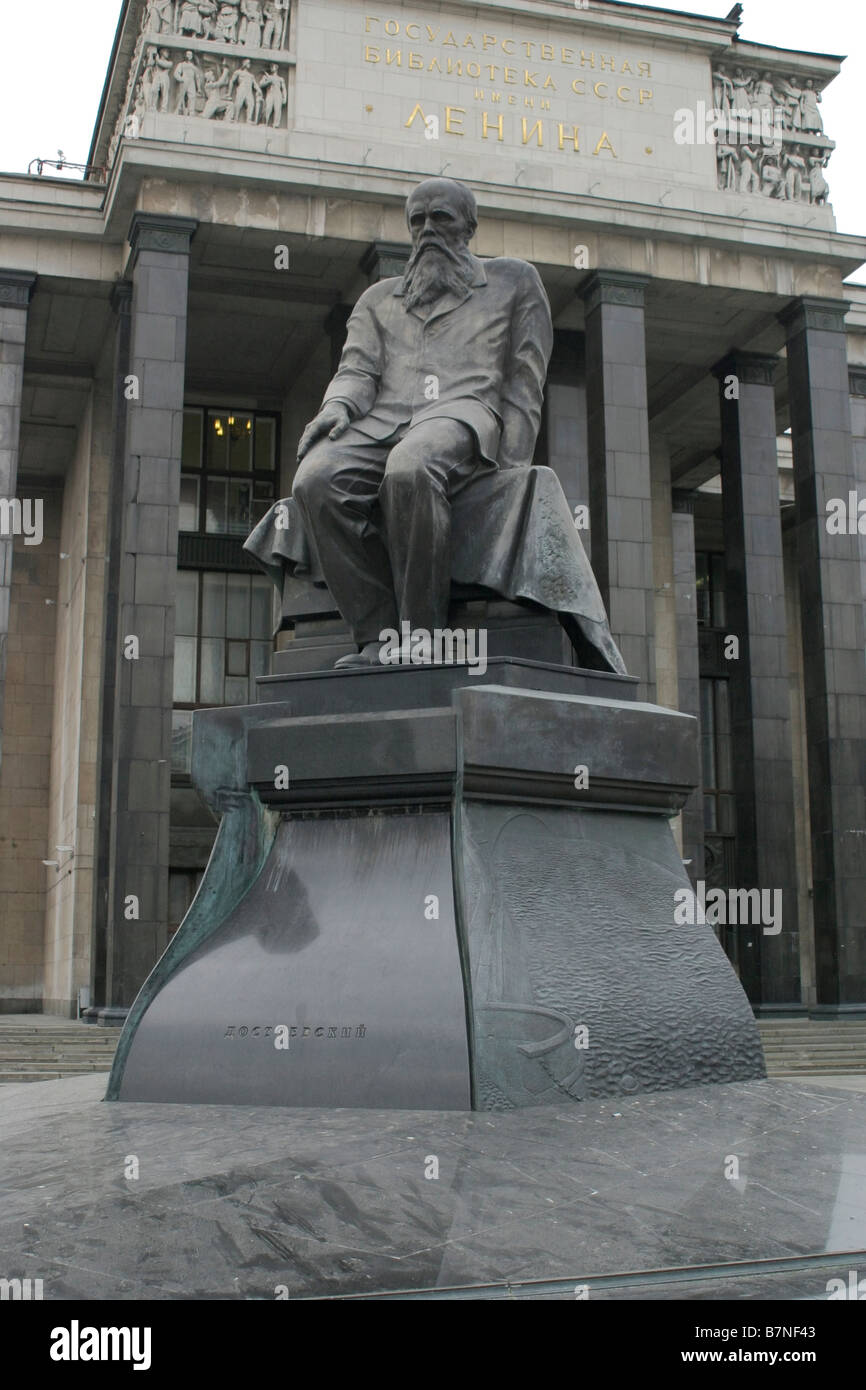 Monument of Great Russian Writer Fyodor Dostoyevsky in Moscow Stock ...