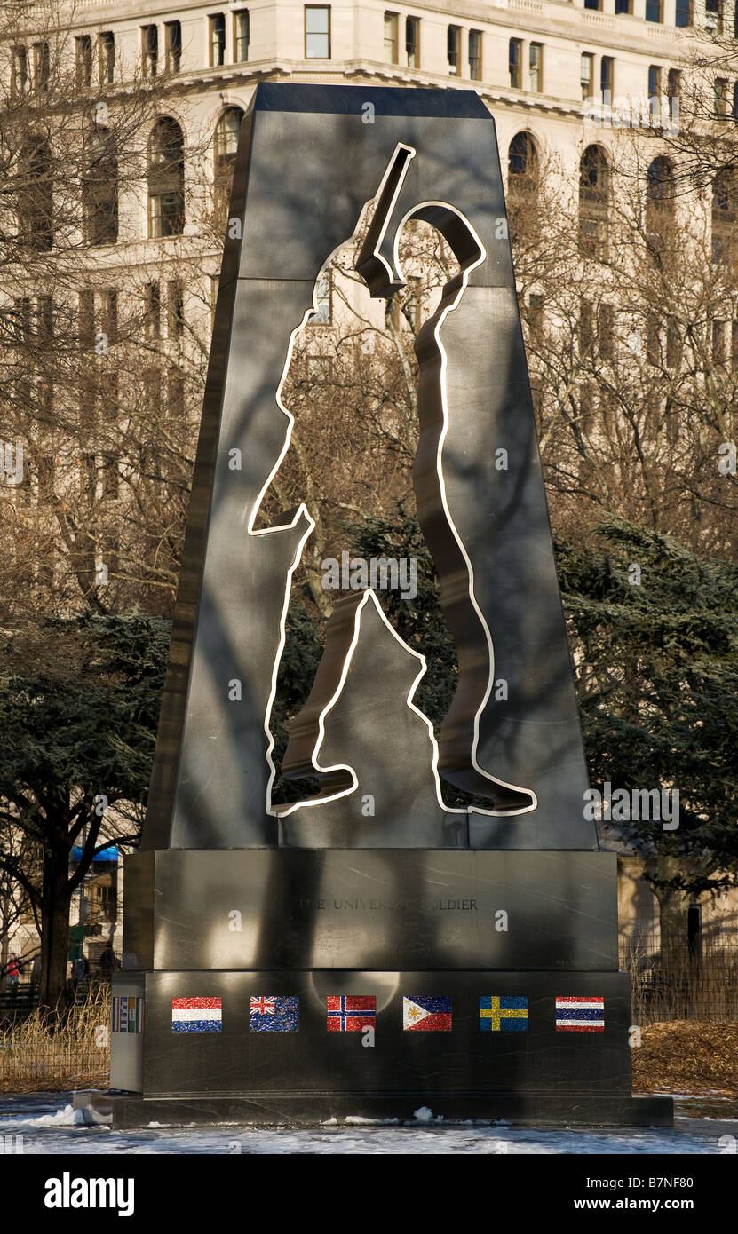 Memorial statue to the Universal Soldier in New York Stock Photo - Alamy
