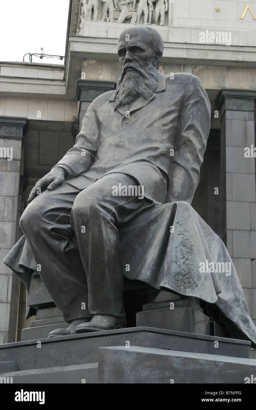 Monument of Great Russian Writer Fyodor Dostoyevsky in Moscow Stock ...