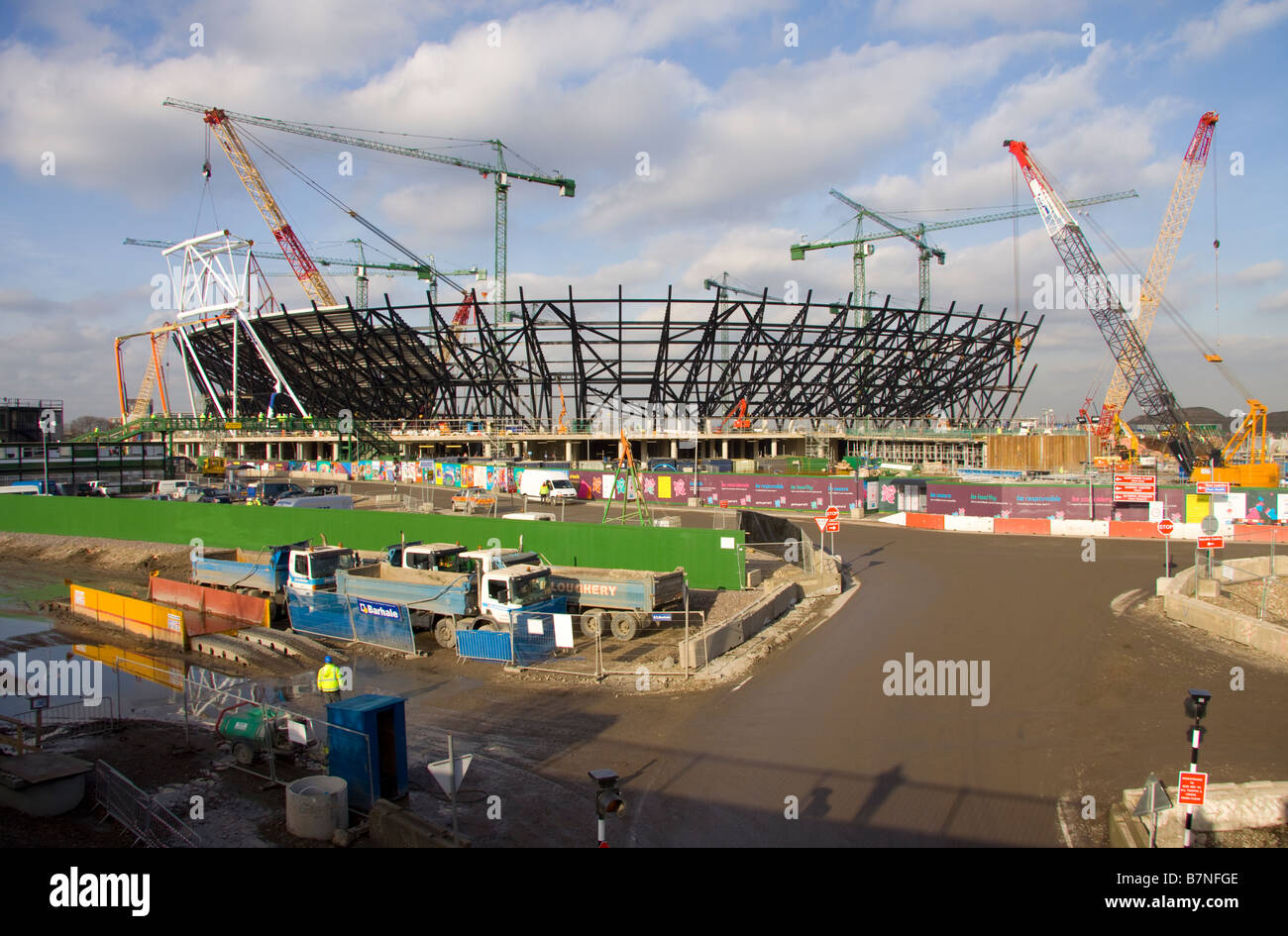 London 2012 Olympic stadium under construction Stratford East London ...