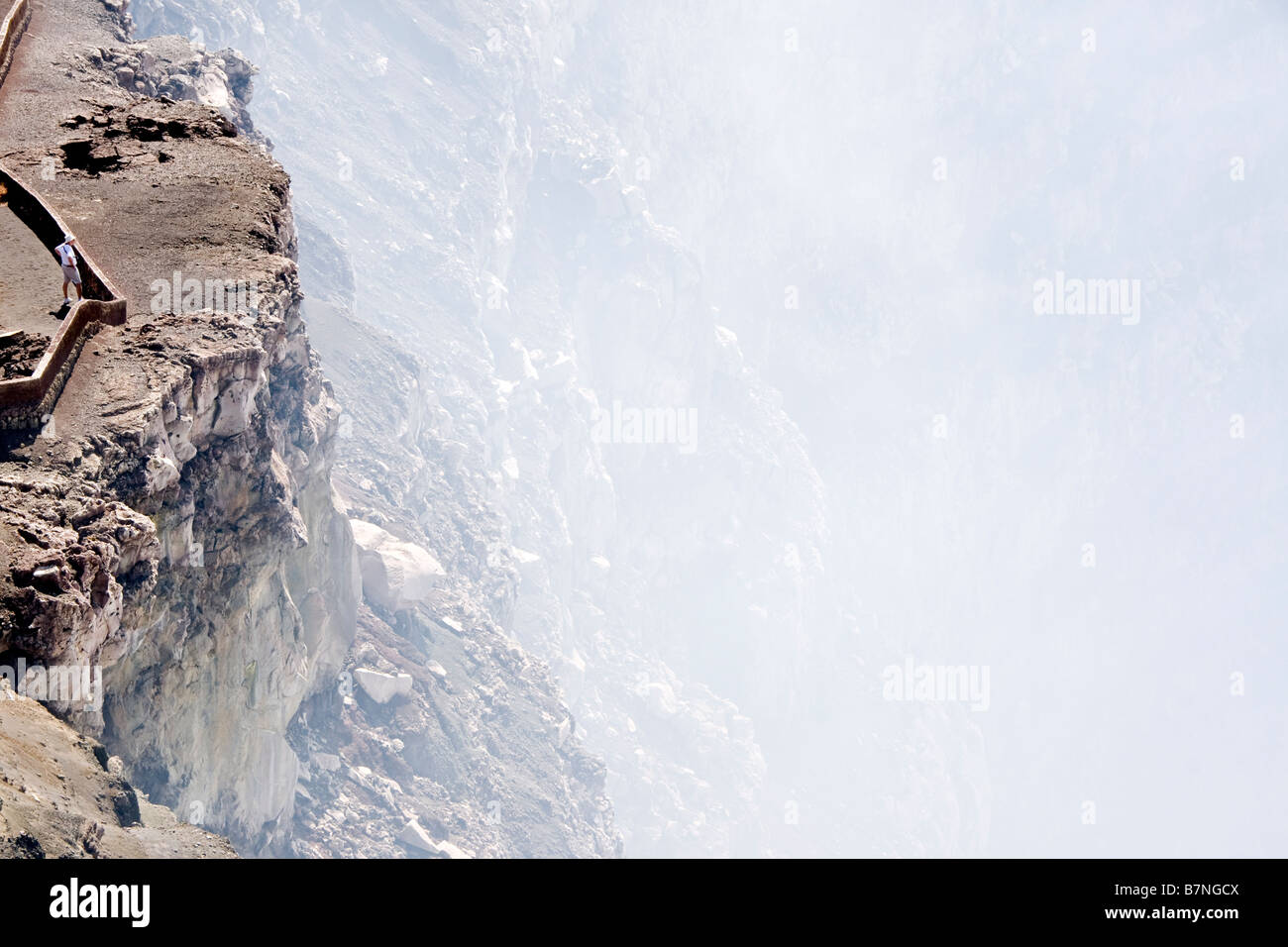 Masaya, active shallow shield volcano, National Park visitor on ...