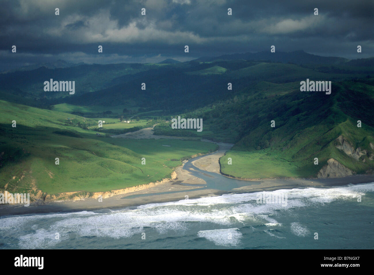 Aerial over the mouth of the Bear River northern section of the Lost ...