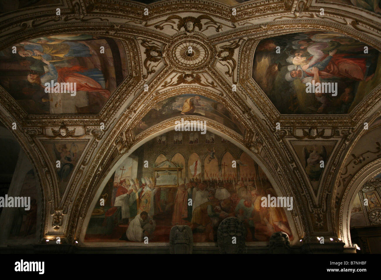 Transfer of St Andrew's relics from Constantinople to Amalfi. Fresco in ...