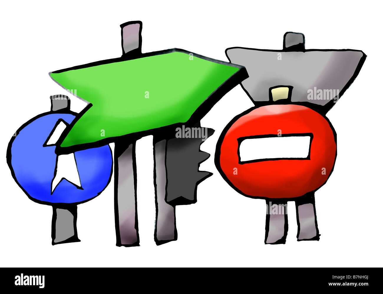 cut out illustration of traffic signs Stock Photo - Alamy