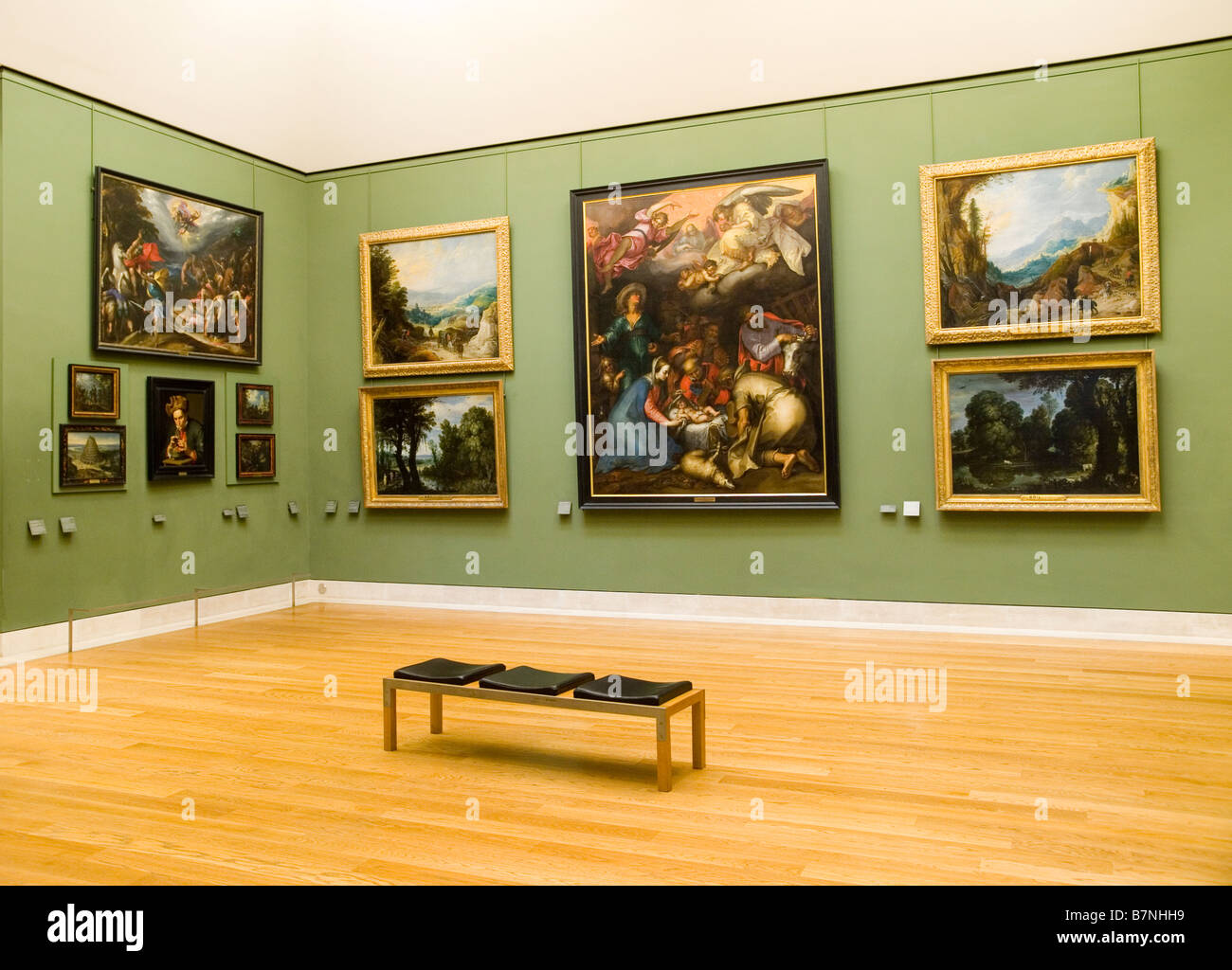 A room of paintings in the Louvre Museum, Paris France Europe Stock ...