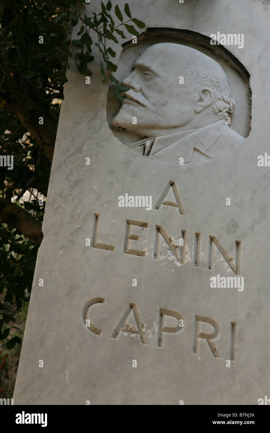 Monument to Vladimir Lenin in the Gardens of Augustus on Capri Island ...