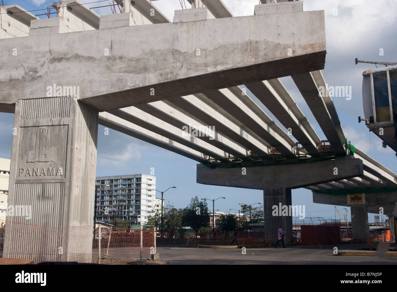 5 de mayo vehicular bridge construction site. Panama City, Republic of ...