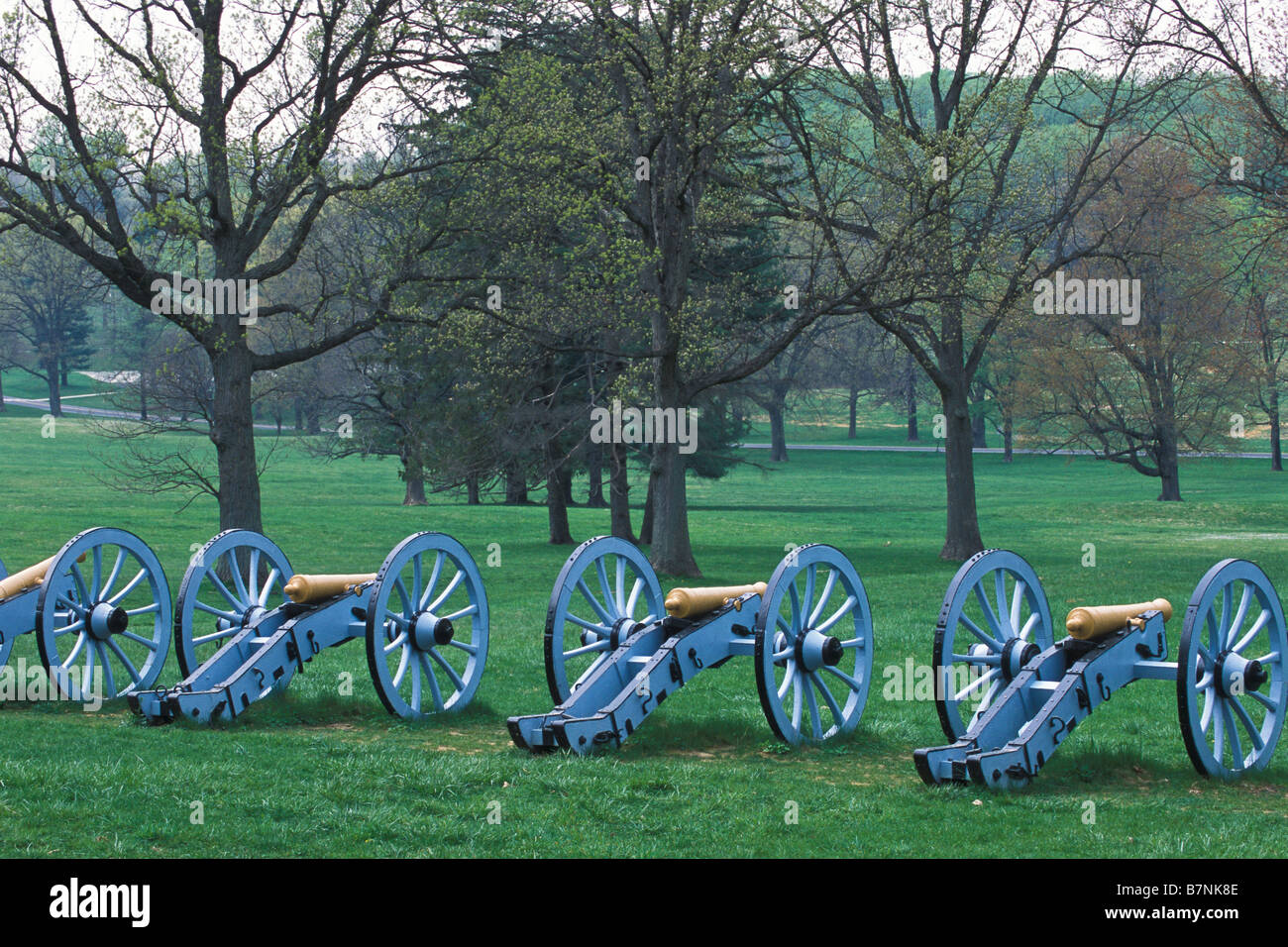 Cannon lined across Artillery Park, Valley Forge National Historical ...