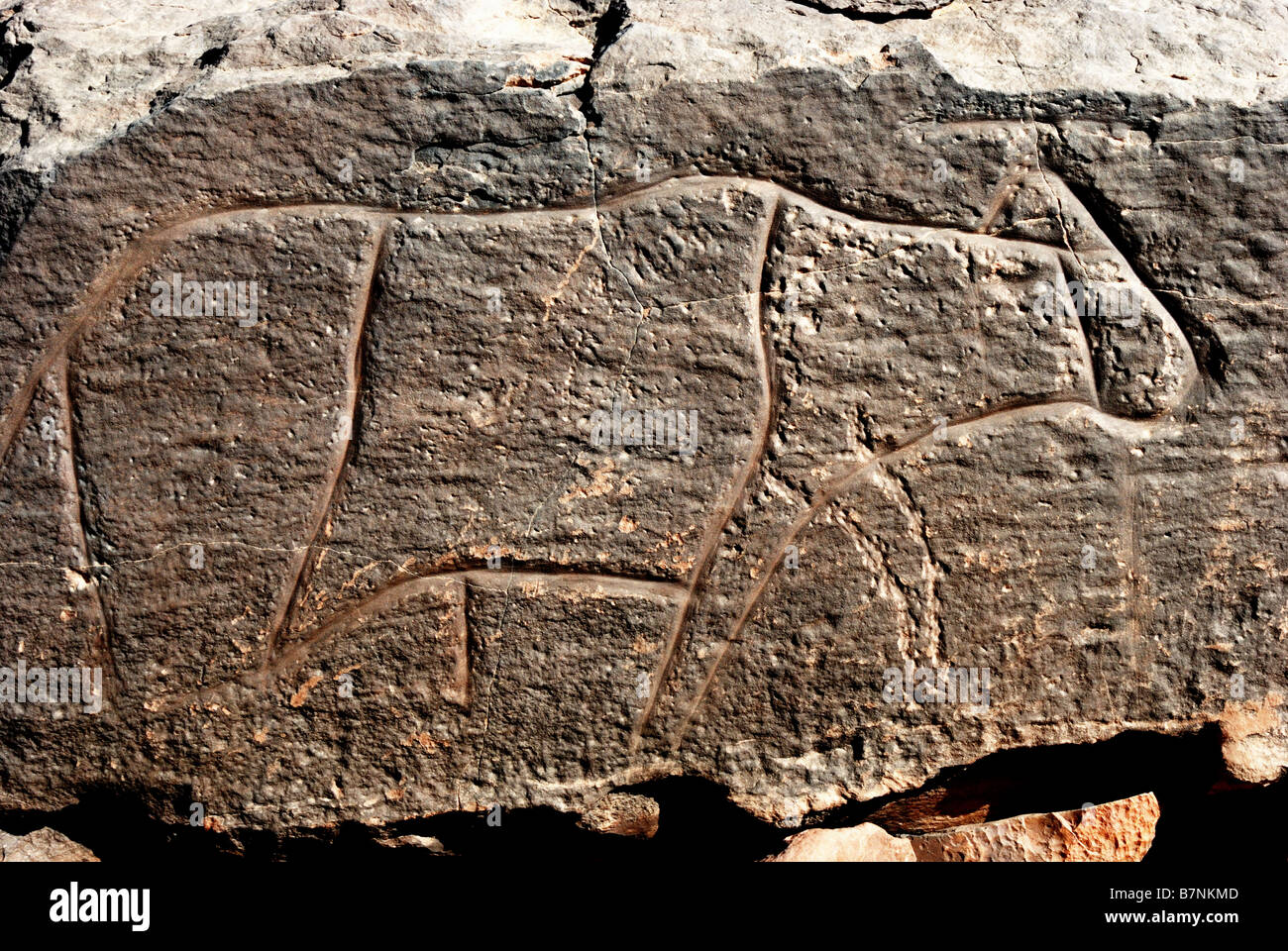 Rock engravings in Mesak Settafet (In Makhan Stock Photo - Alamy