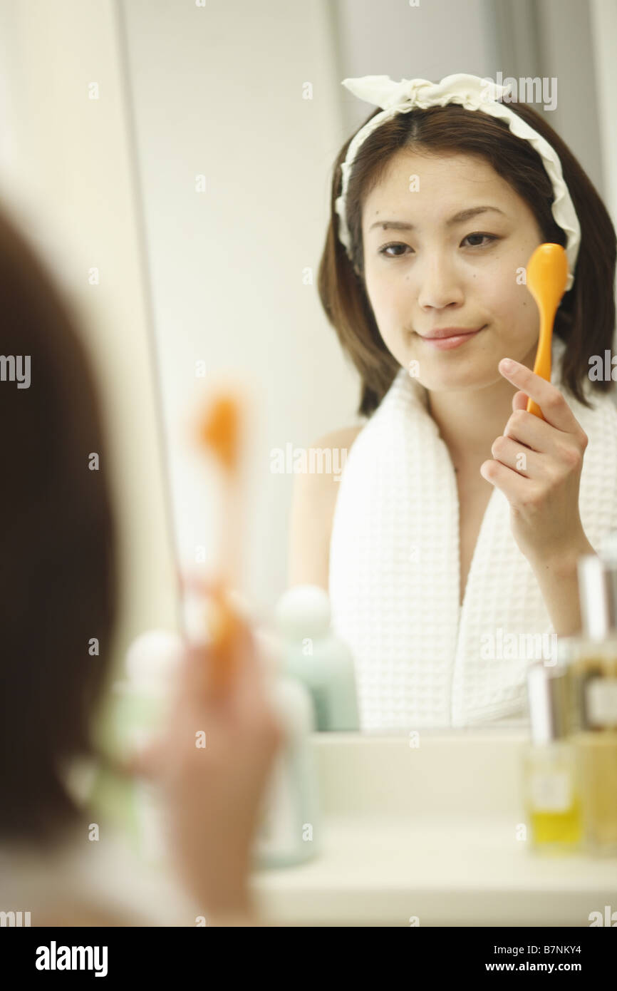 Woman caring face cosmetics hi-res stock photography and images - Alamy