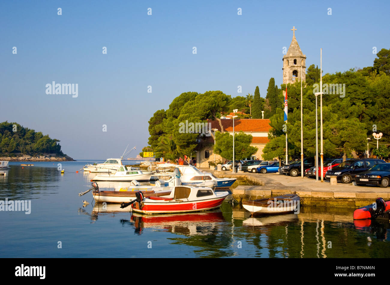 Harbour views of the small Croatian fishing village of Cavtat on the ...