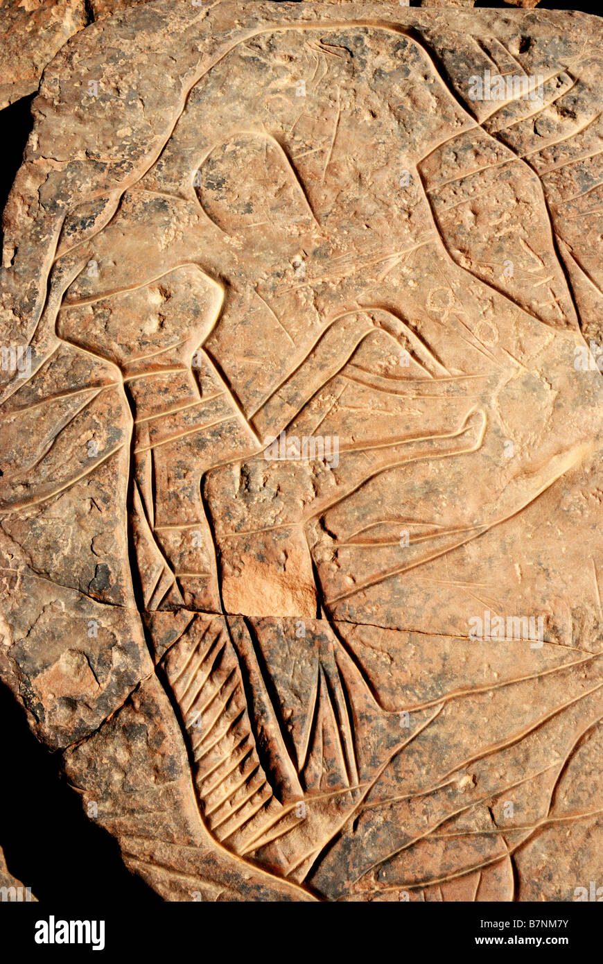 Rock engravings in Mesak Settafet (In Makhan Stock Photo - Alamy